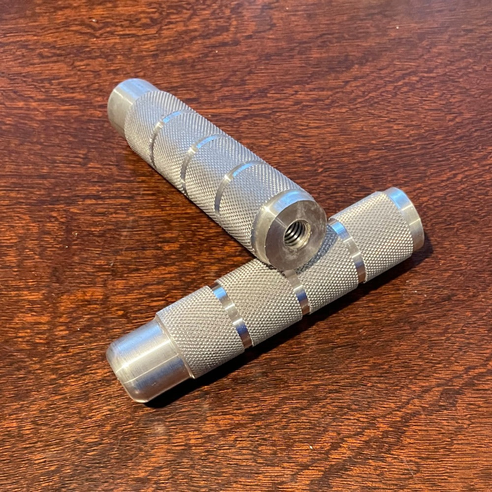 Foot Pegs / Toe Shifter 1" Inch Soild Round Knurled | Old's Cool Choppers