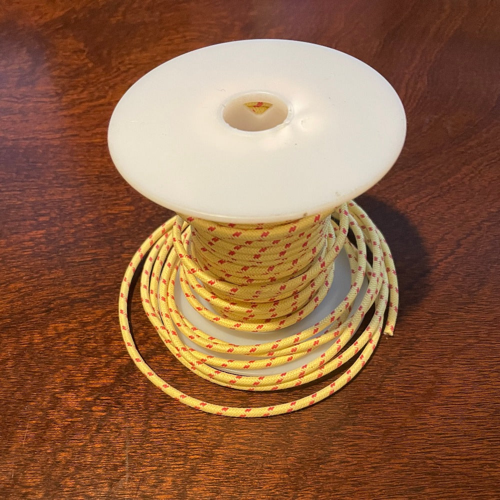 Electrical Wire - 16 Gauge Yellow with 2 Red Tracers Cloth Covered 10 ...